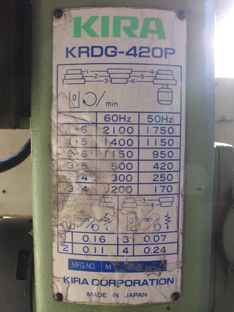 中古機械 情報No.140299 卓上ボール盤 キラ 2002 KRDG-420Pの写真｜中古機械ならミサカ機械へ!